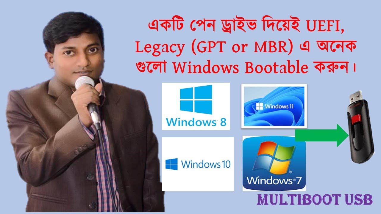 How to Multiboot USB Pendrive .একটি পেন ড্রাইভ দিয়েই UEFI, Legacy তে ...