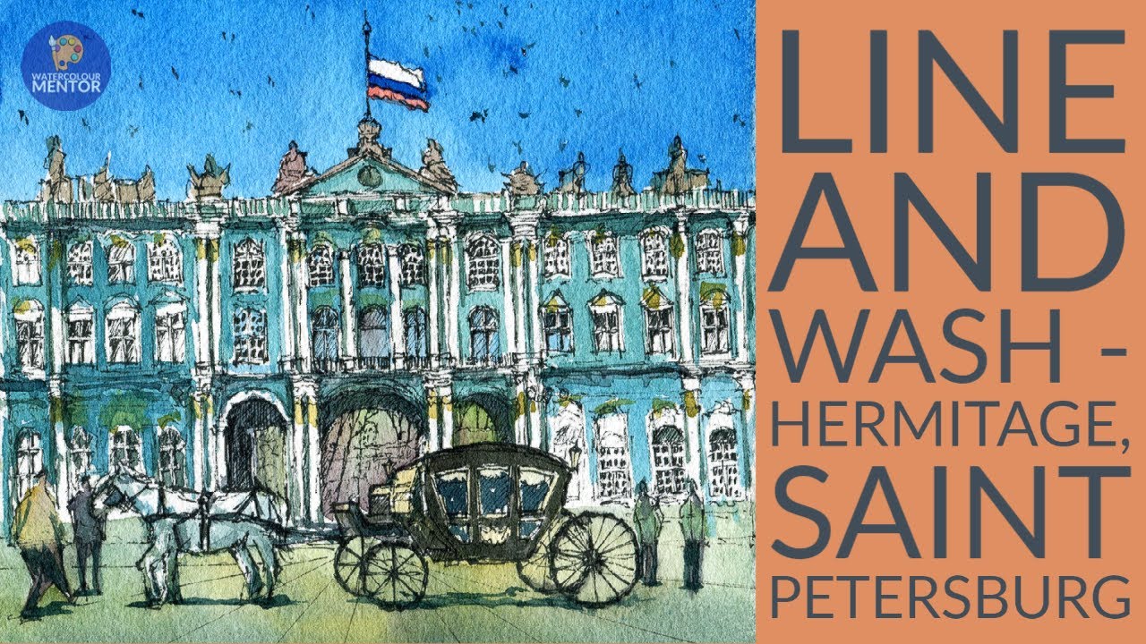 Hermitage Watercolor Painting Tutorial - YouTube