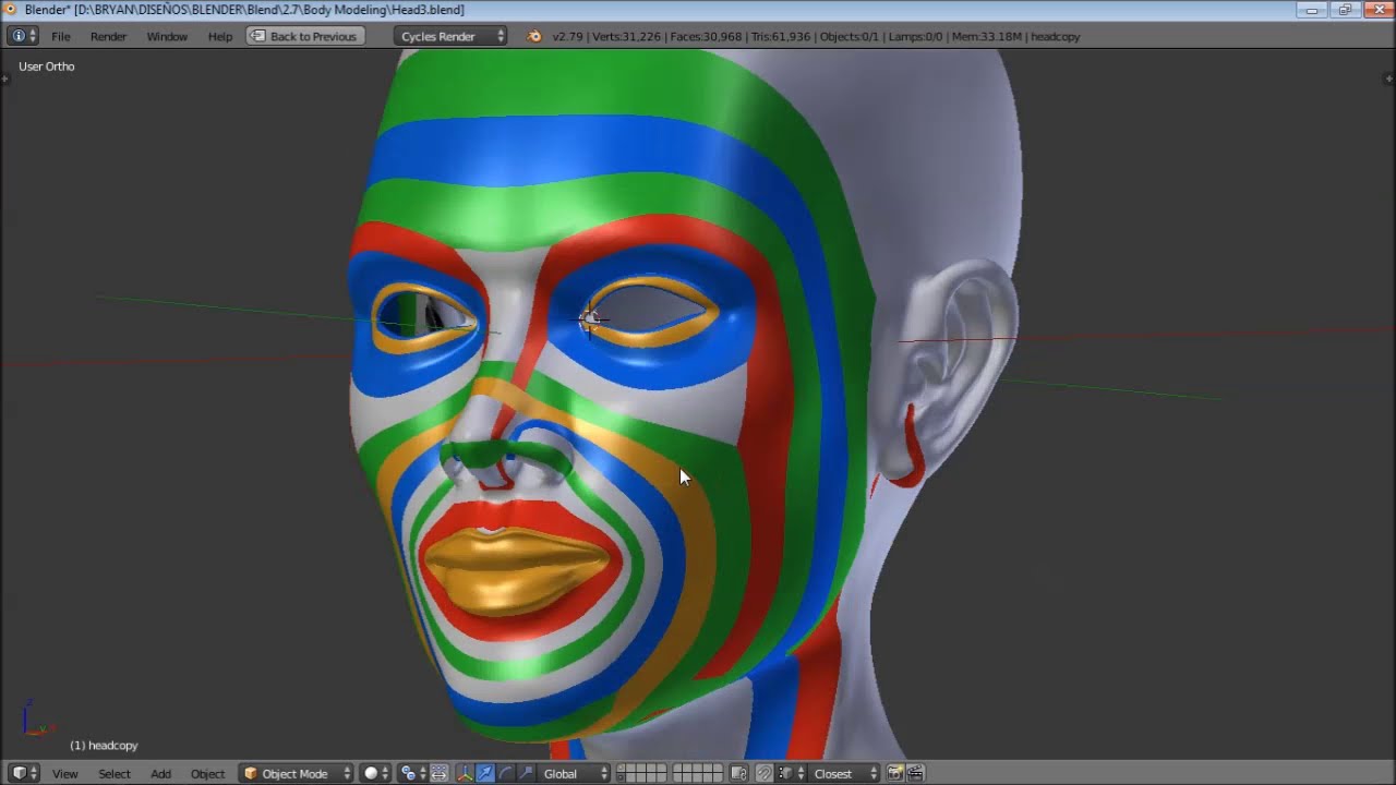 Como Modelar una Cabeza en Blender Introduccion - YouTube