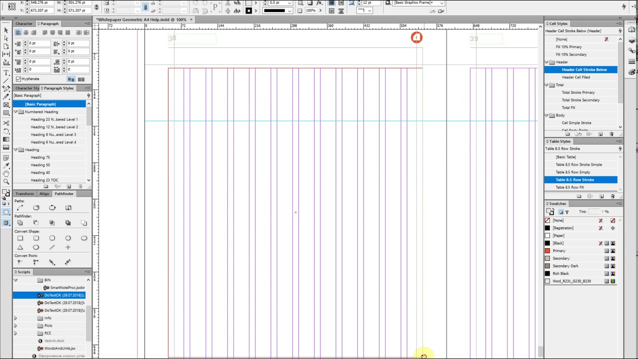 InDesign Place and Design a Table - YouTube