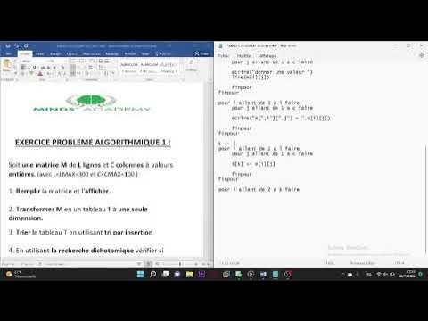 Exercice problématique algorithme 1 ( jusqu'à les algorithmes de tri ...