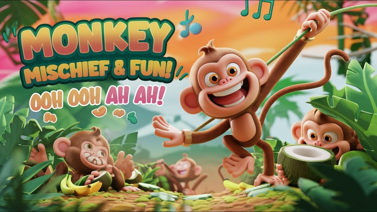 Monkey Mischief Everywhere! Kids' Song Adventure! 3D Animation - YouTube
