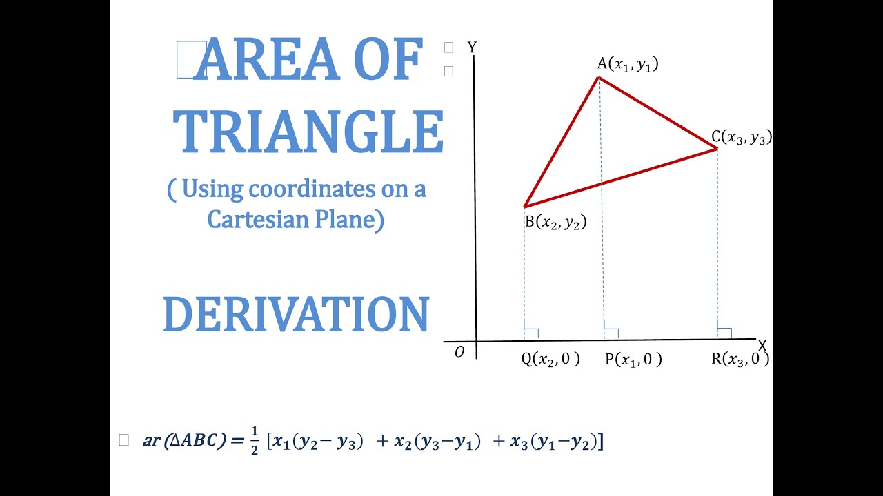 Cbse Class 10 Area Of Triangle Derivation Coordinate Geometry Youtube