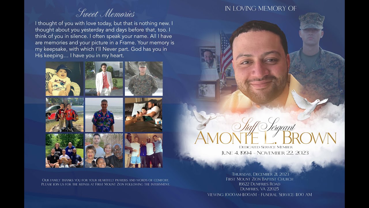 Celebration of Life for Staff Sergeant Amonte L. Brown - December 21 ...