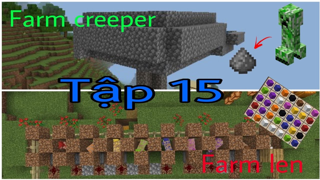 Sinh Tồn Tập 15 xây máy farm creeper - YouTube