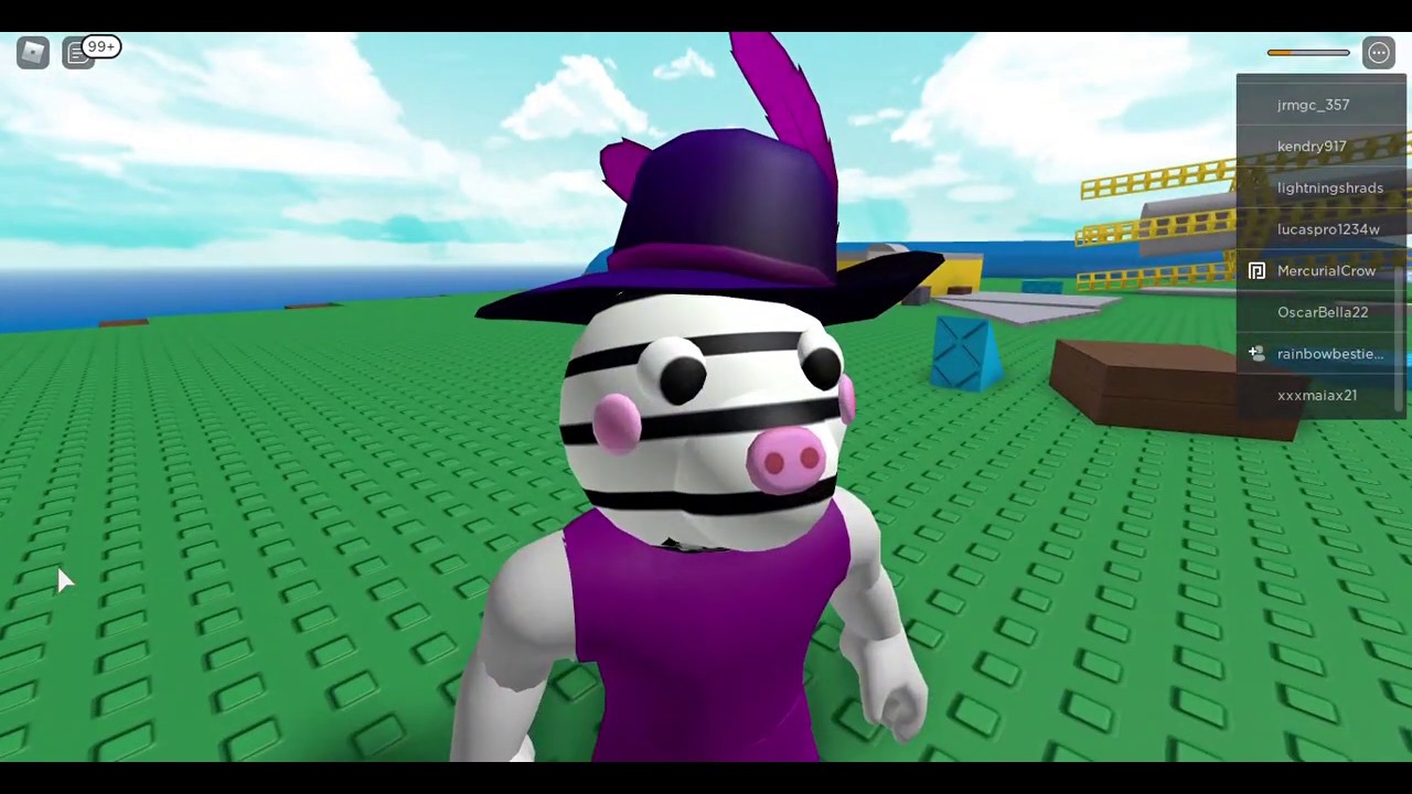 Zizzy from Piggy survives tsunami 1 on Roblox Natural Disaster Survival ...