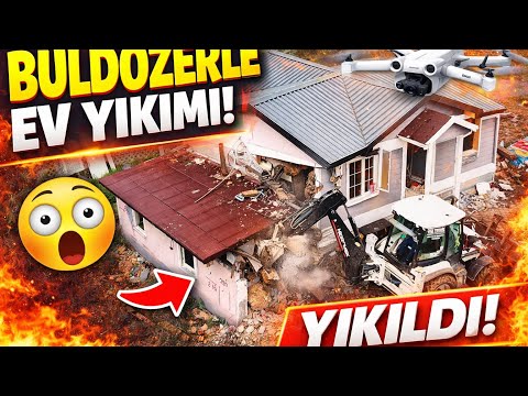 BULDOZER İLE EV YIKIMI #dji #yıkım #inşaat BULDOZER İLE EV YIKIMI