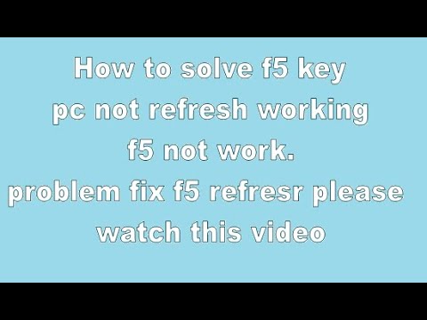 how to solve f5 refresh working - YouTube