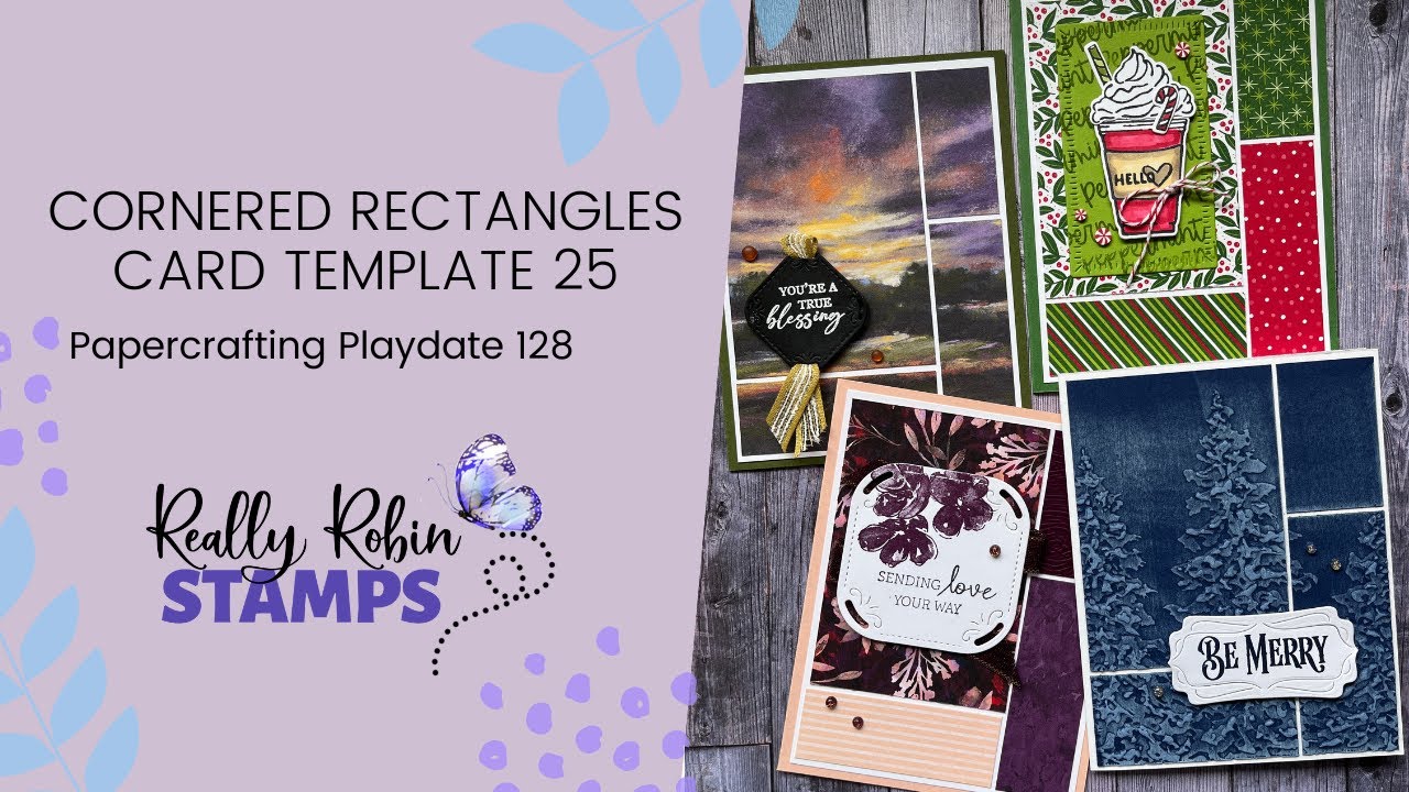 Cornered Rectangles Card Template #25 | Papercrafting Playdate 128 ...