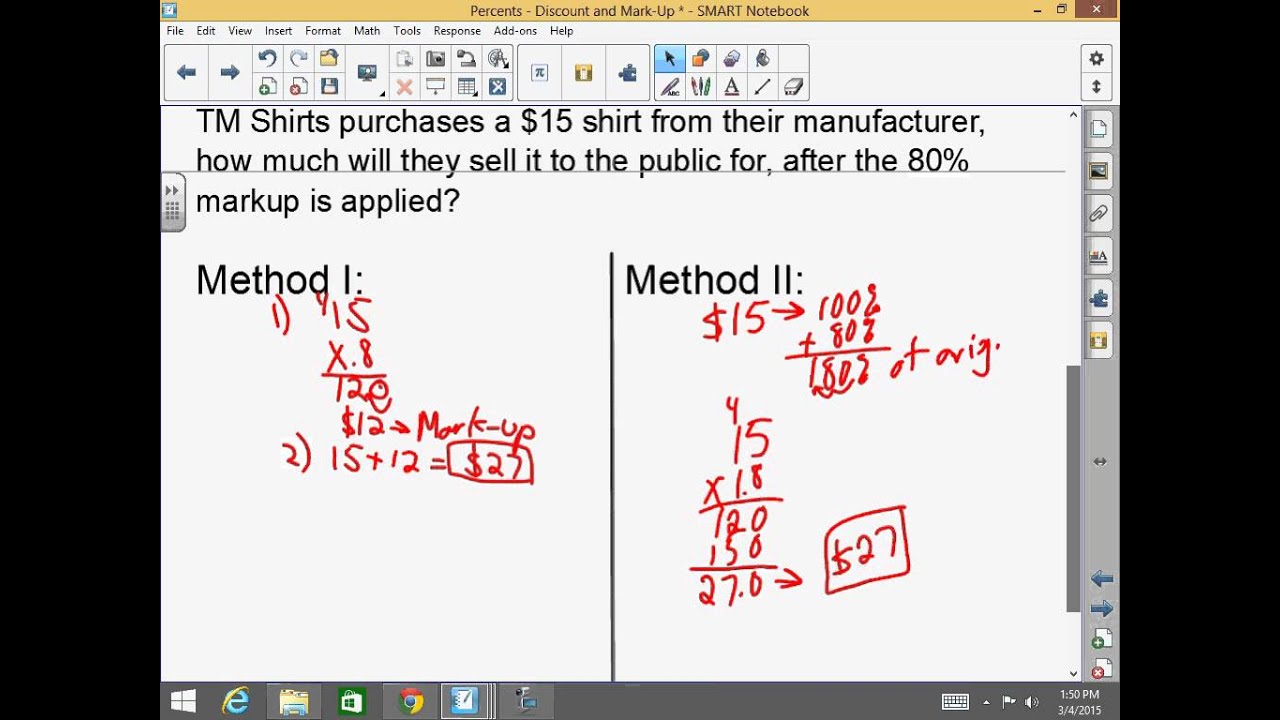 Intensive Math: Percents: Discount and Mark-Up - YouTube