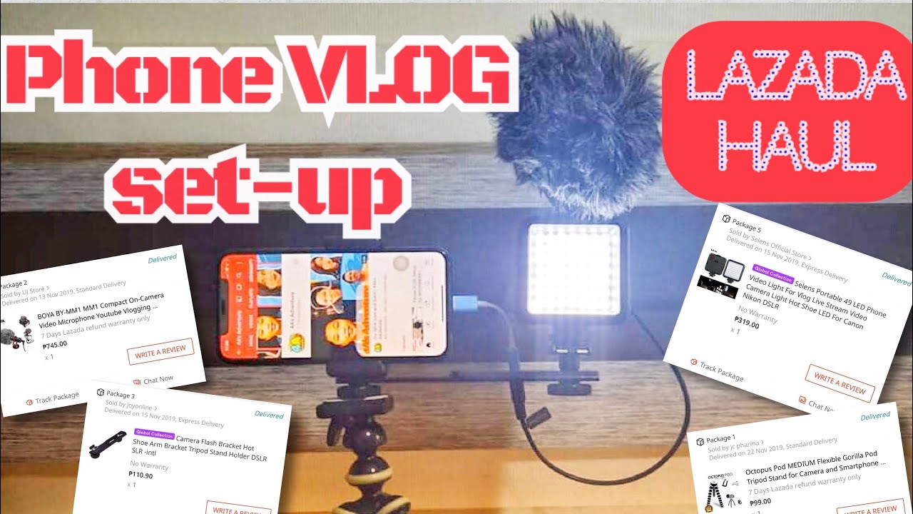 Phone VLOG Setup for BEGINNERS 2020 | LAZADA Haul | Murang phone setup ...