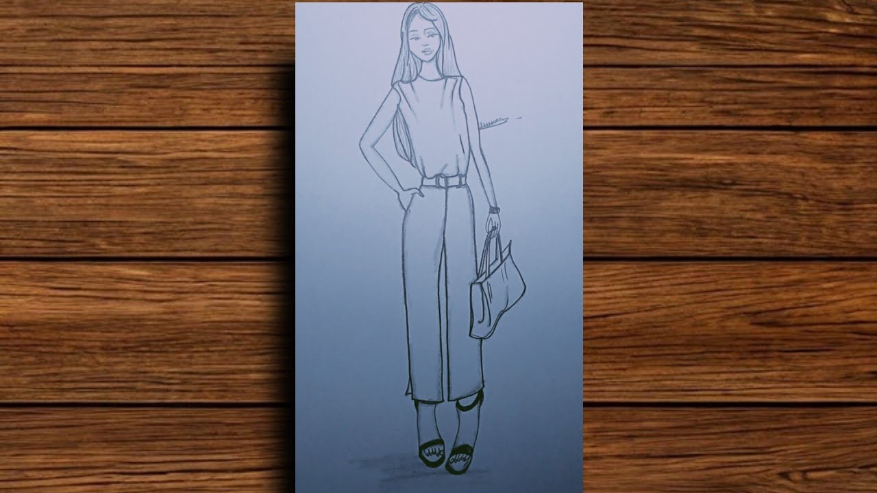 Drawing A Girl In Easy Way Wearing Office Dress (simple easy)/step by ...