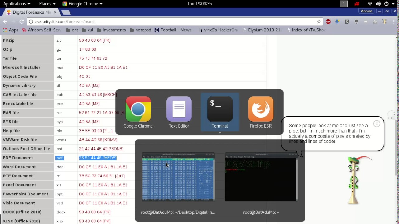 Altering file headers using hexeditor - YouTube