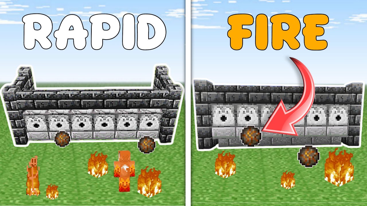 Fastest Rapid Fire Machine Gun In Minecraft | Tutorial - YouTube