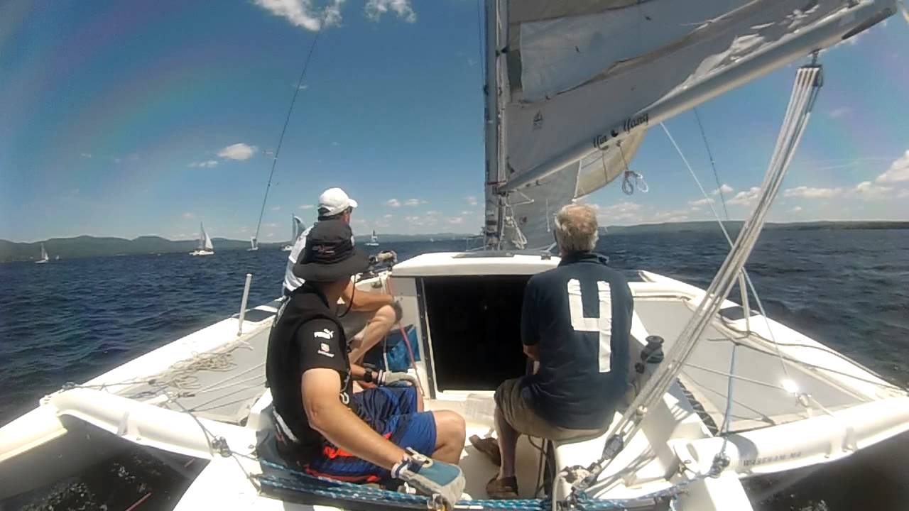 Corsair 242 F-24 MKII Trimaran Racing - Great Sacandaga Lake - YouTube