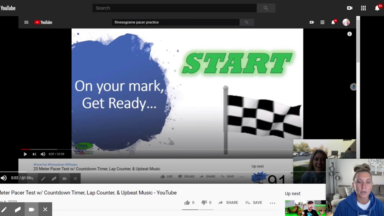 (40) (34) 20 Meter Pacer Test w/ Countdown Timer, Lap Counter, & Upbeat ...