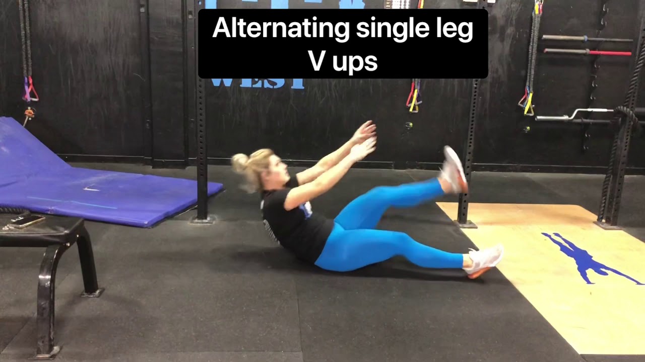 Alternating single leg v up - YouTube