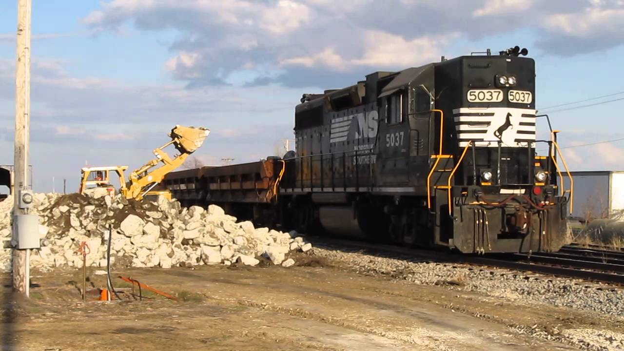 Norfolk Southern Work Train at Deer Creek, IL - April 8, 2014 - YouTube