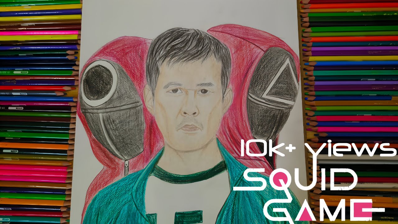 How To Draw GI-HUN Player 456 From Squid Game | Drawing Tutorial (step by step) easy drawing ...