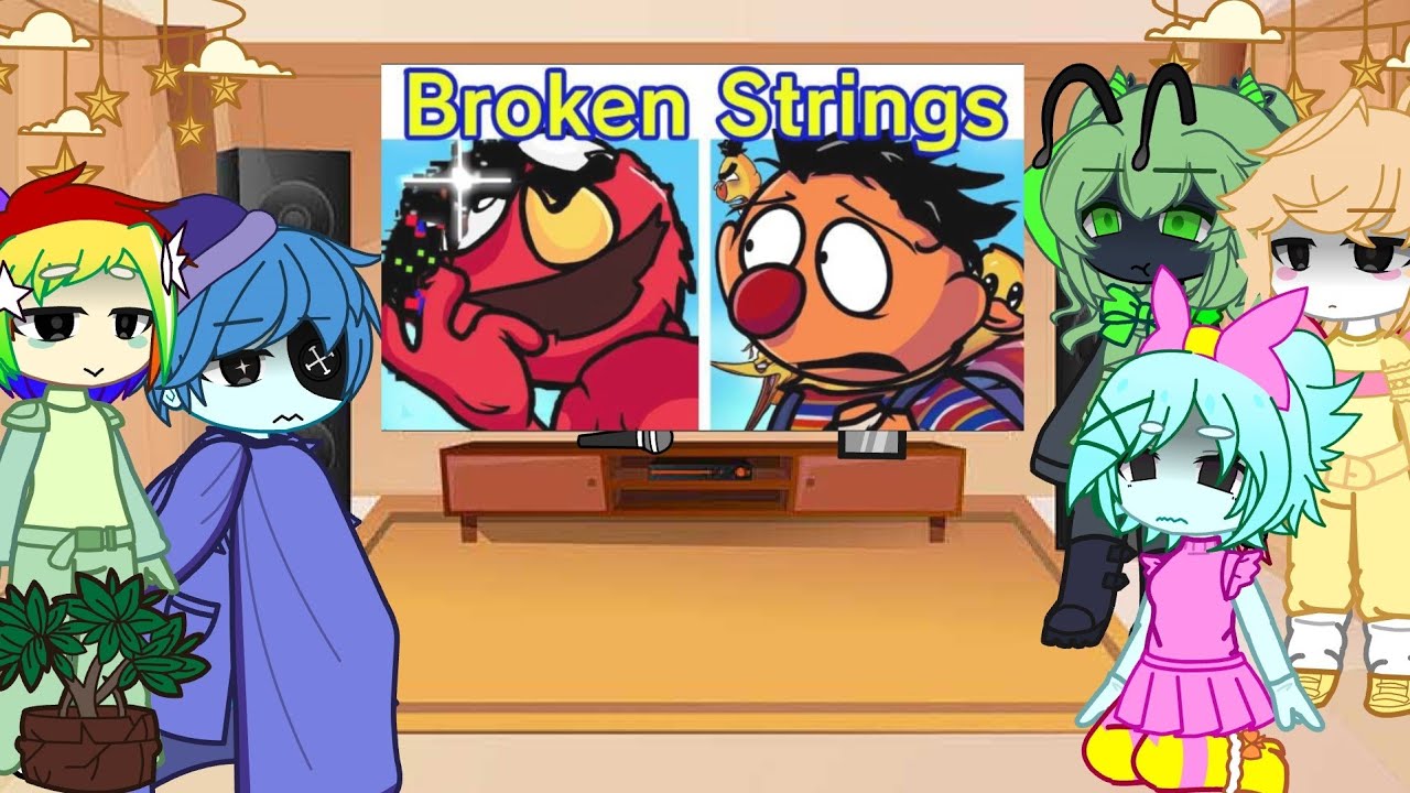 Dandy's World React To FNF Vs Broken Strings II Sesame Street Glitch II ...