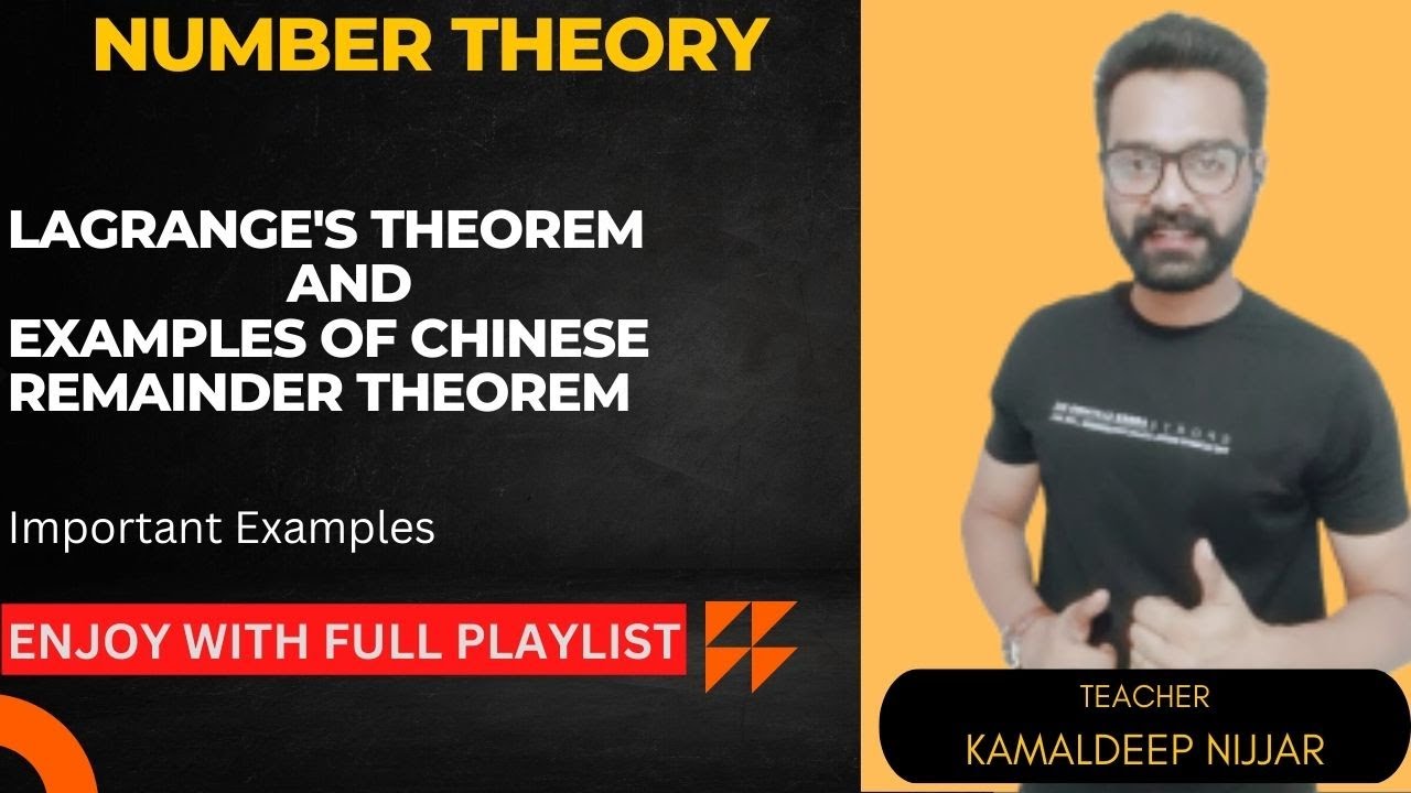 Lagrange's Theorem I Number of Solutions of a Polynomial Congruence I Kamaldeep Nijjar - YouTube