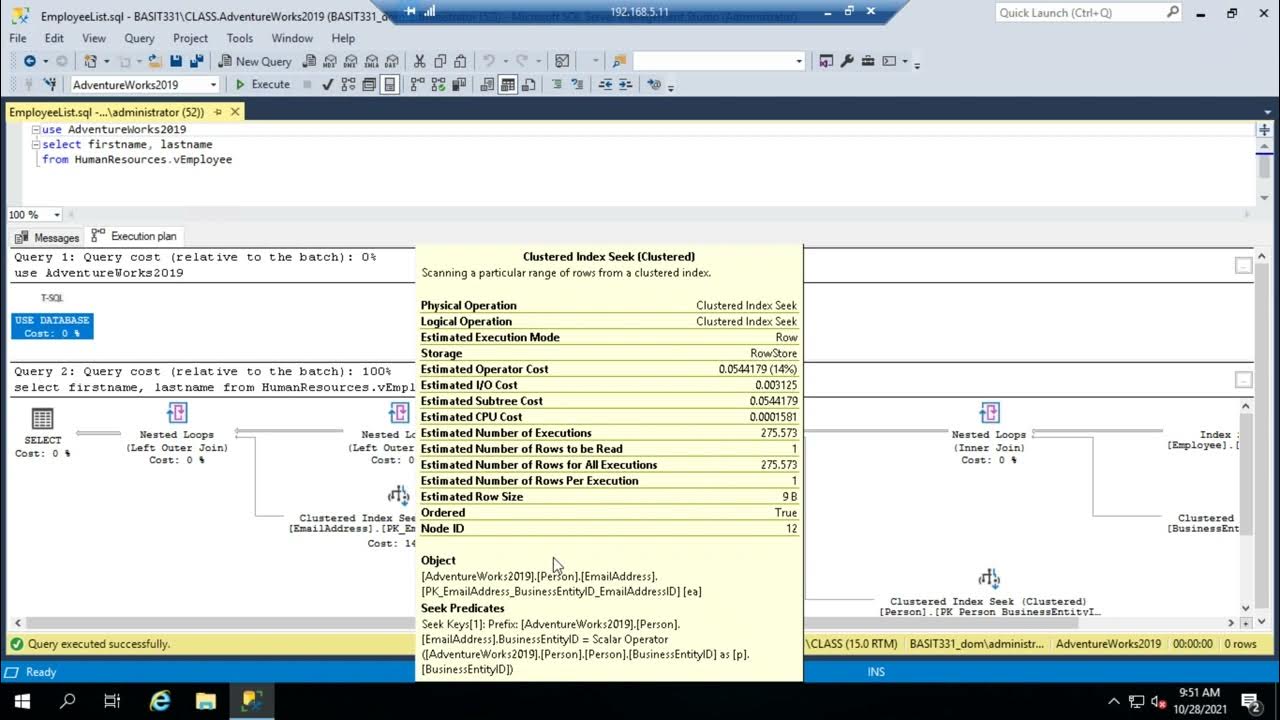 Viewing SQL Server query execution plans - YouTube