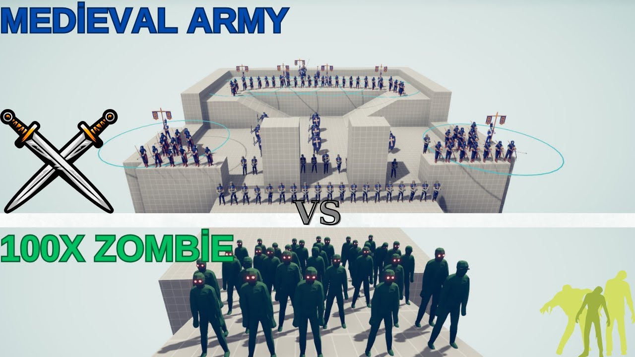 MEDİEVAL ARMY VS ZOMBİES/Totally Accurate Battle Simulator - YouTube