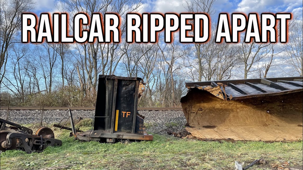 Railcar Ripped Apart and Taken Off the Rails. - YouTube