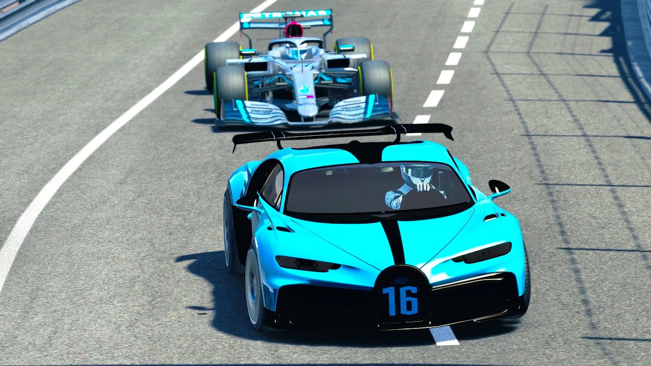 Bugatti Chiron Pur Sport vs Mercedes F1 2020 at Monaco - YouTube