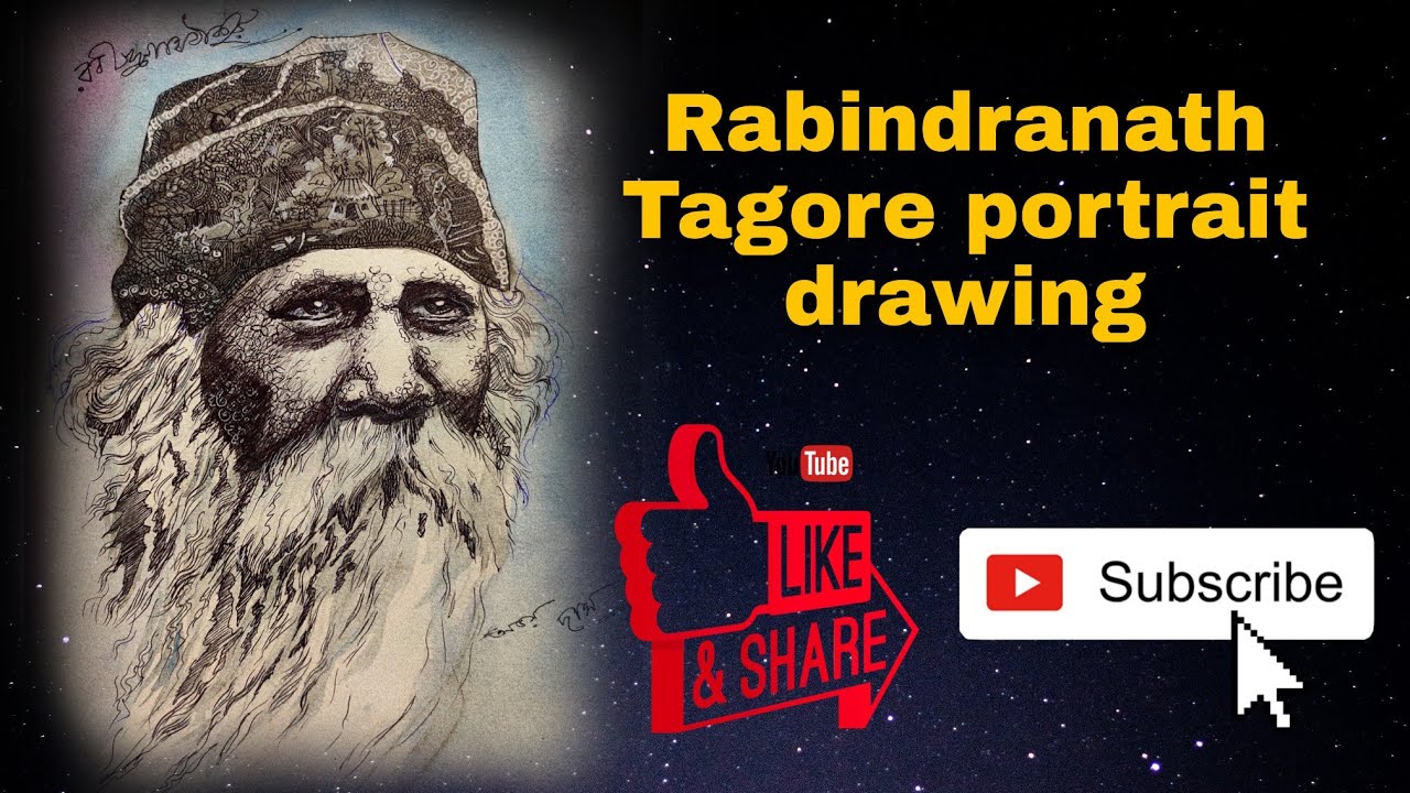 Rabindranath Tagore drawing/ Rabindra jayanti special ️/ #Rabindra ...