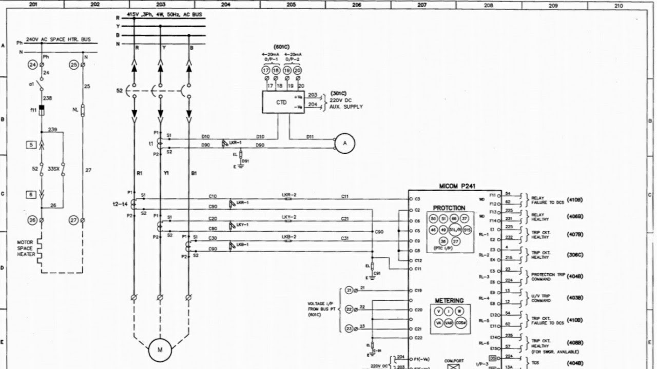 ACB Controlled Motor Feeder Power Circuit Drawing Reading And ...