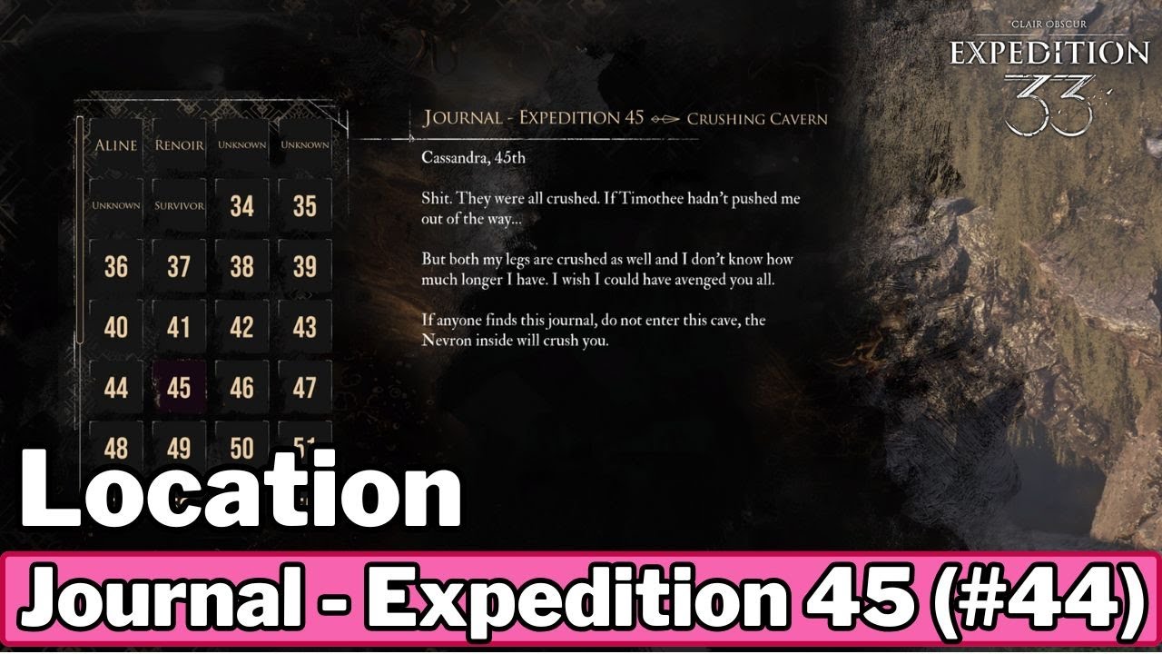 (#44) Journal Exp 45 (Crushing Cavern) - Clair Obscur: Expedition 33 ...