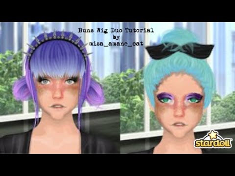 Stardoll Buns Wig Duo Tutorial by misa_amane_cat - YouTube