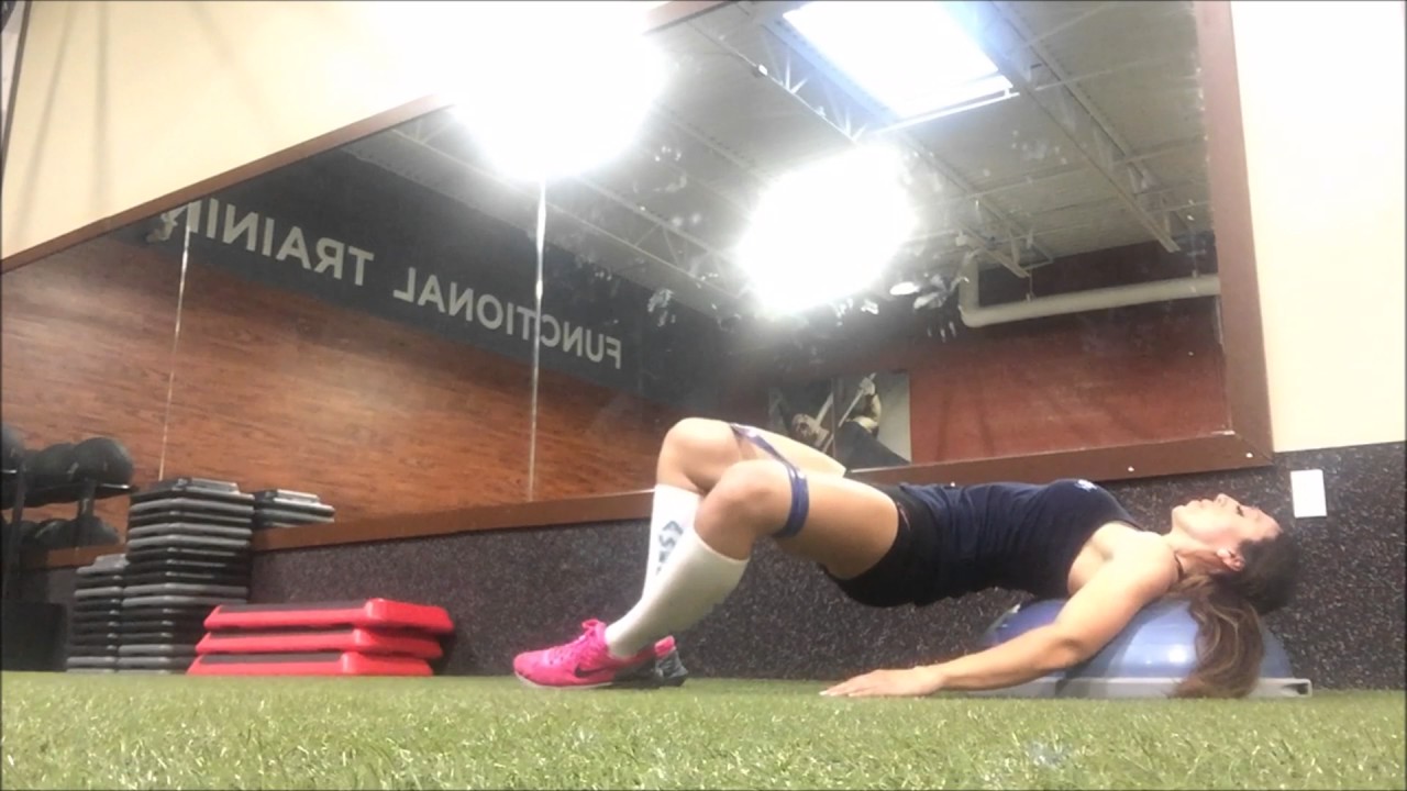 Bosu Ball Glute Bridges - YouTube