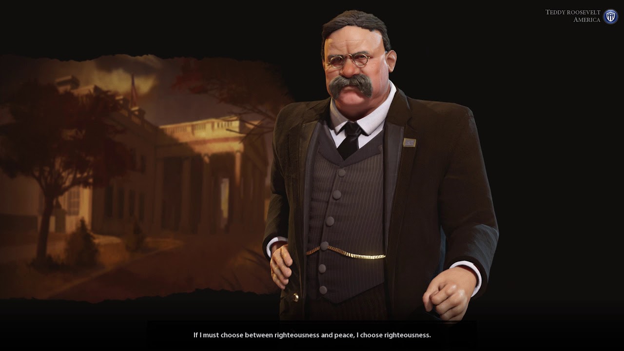 Civilization 6 Teddy Roosevelt of America Declare War Cutscene - YouTube