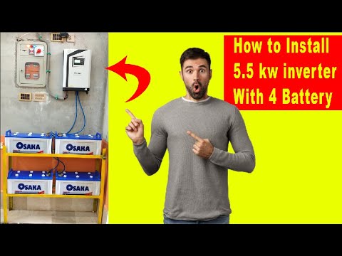 How to Install inverter 5.5 Kw With 4 Battery MPPT Solar Inverter ...