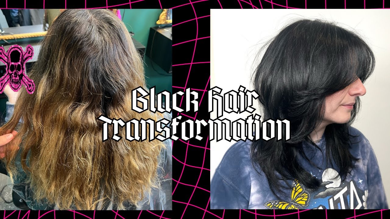 Blonde to Black Hair Transformation | Hardcore Hair - YouTube