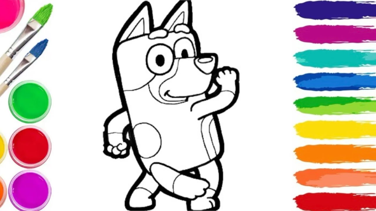 How to Draw Bluey Easy // Bluey's Dad Drawing Super Cute Step by Step ...