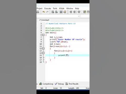 Numerical Pattern || C Programming Basic Tutorial👨‍🏫📓 #programming #coding #c #youtubevideo # ...
