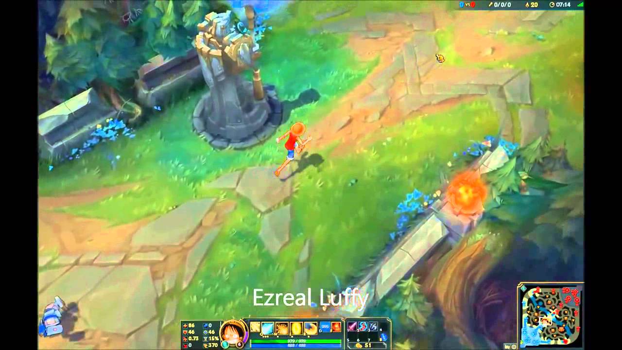 Skin Ezreal Luffy League of Legends Skins Review - YouTube