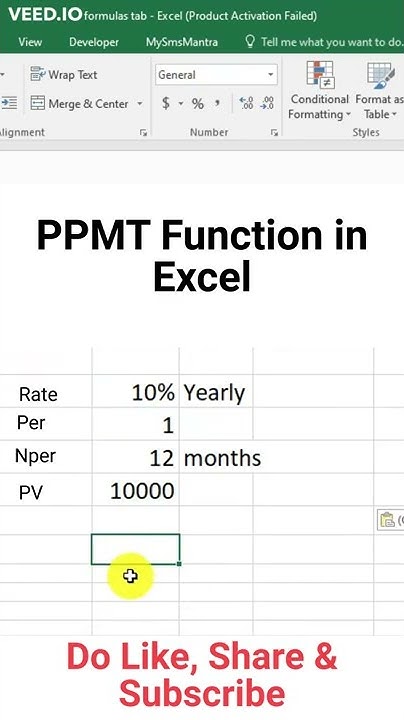 #shorts | How to use PPMT function in Excel | #excel | #exceltutorial | #growwithskills - YouTube