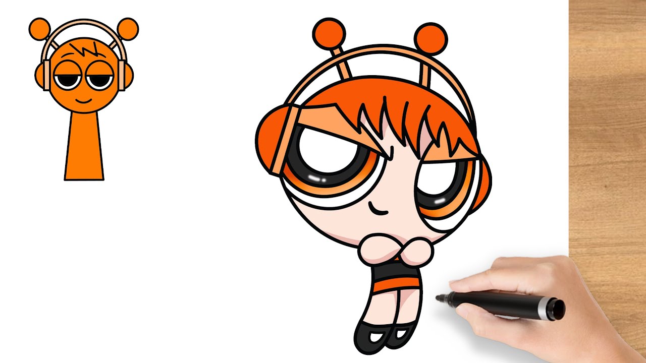 How to Draw Oren Sprunki in PowerPuff Girl Style - YouTube