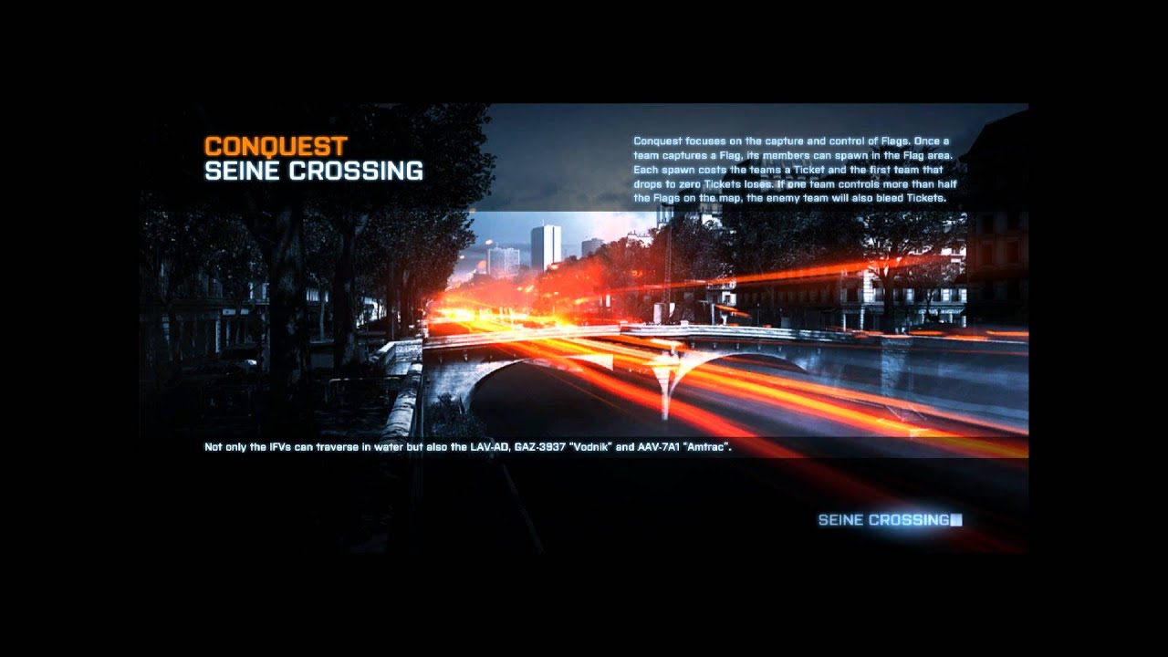 Battlefield 3: Seine Crossing Loading Screen - YouTube