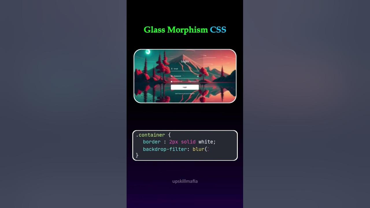 Glass Morphism Css Shorts Coding Webdevelopment Upskill Youtube