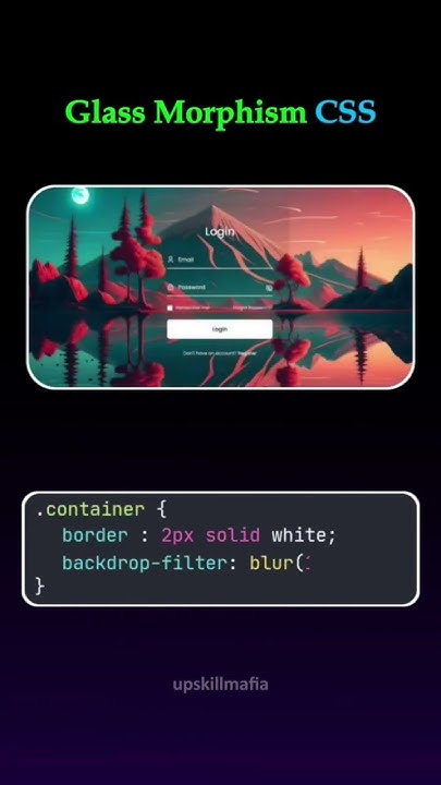 Glass Morphism Css Shorts Coding Webdevelopment Upskill Youtube