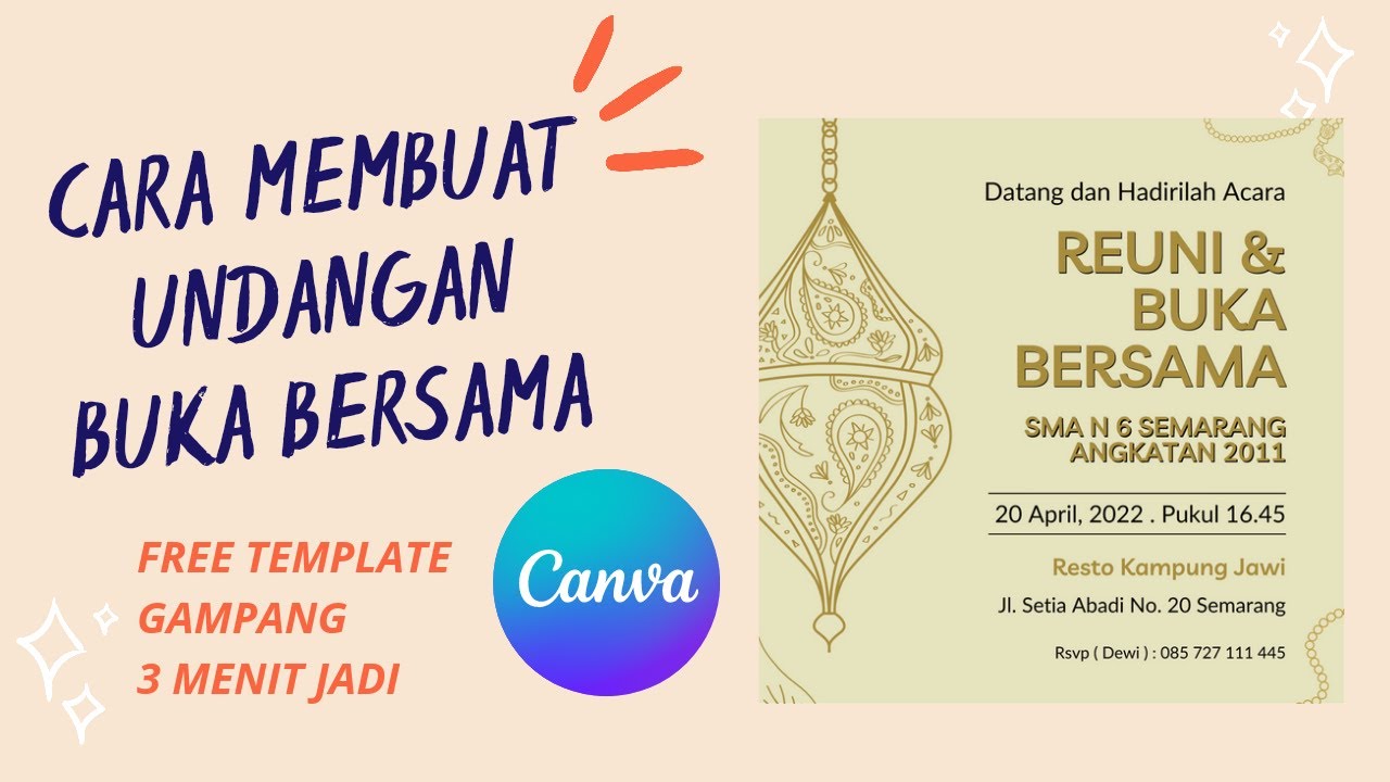 CARA MEMBUAT UNDANGAN BUKBER DI CANVA GRATIS - TUTORIAL FLYER PAMFLET ...