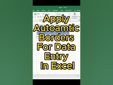Excel Formula Hack | Get Borders Automatically for Data Entry #excel #excelhacks # ...