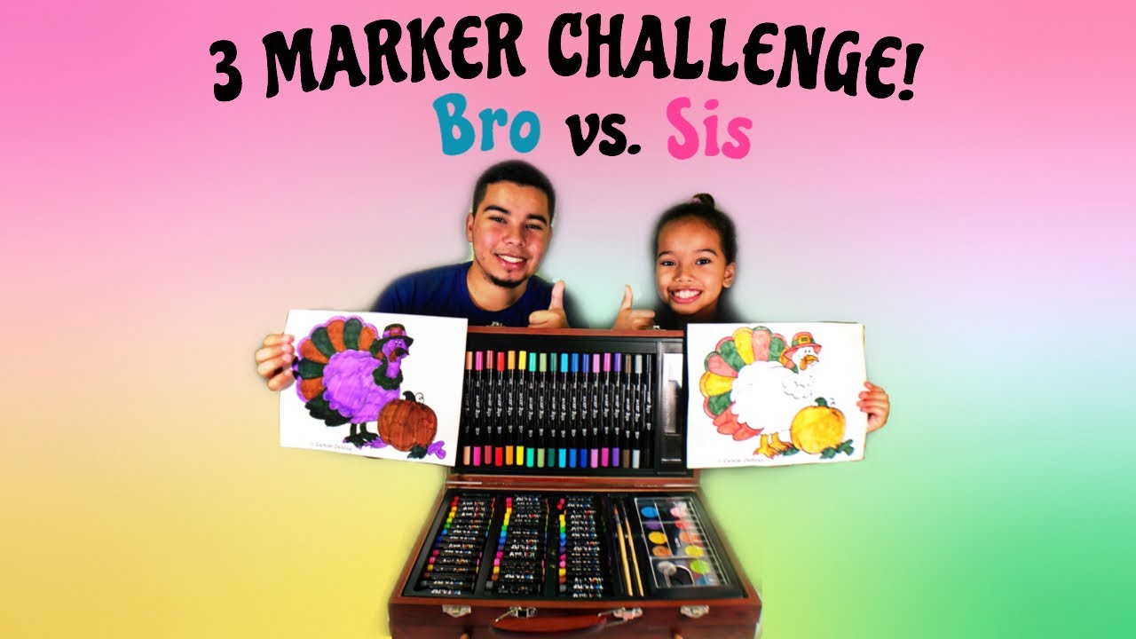 3 Marker Challenge Sis Vs Bro Youtube