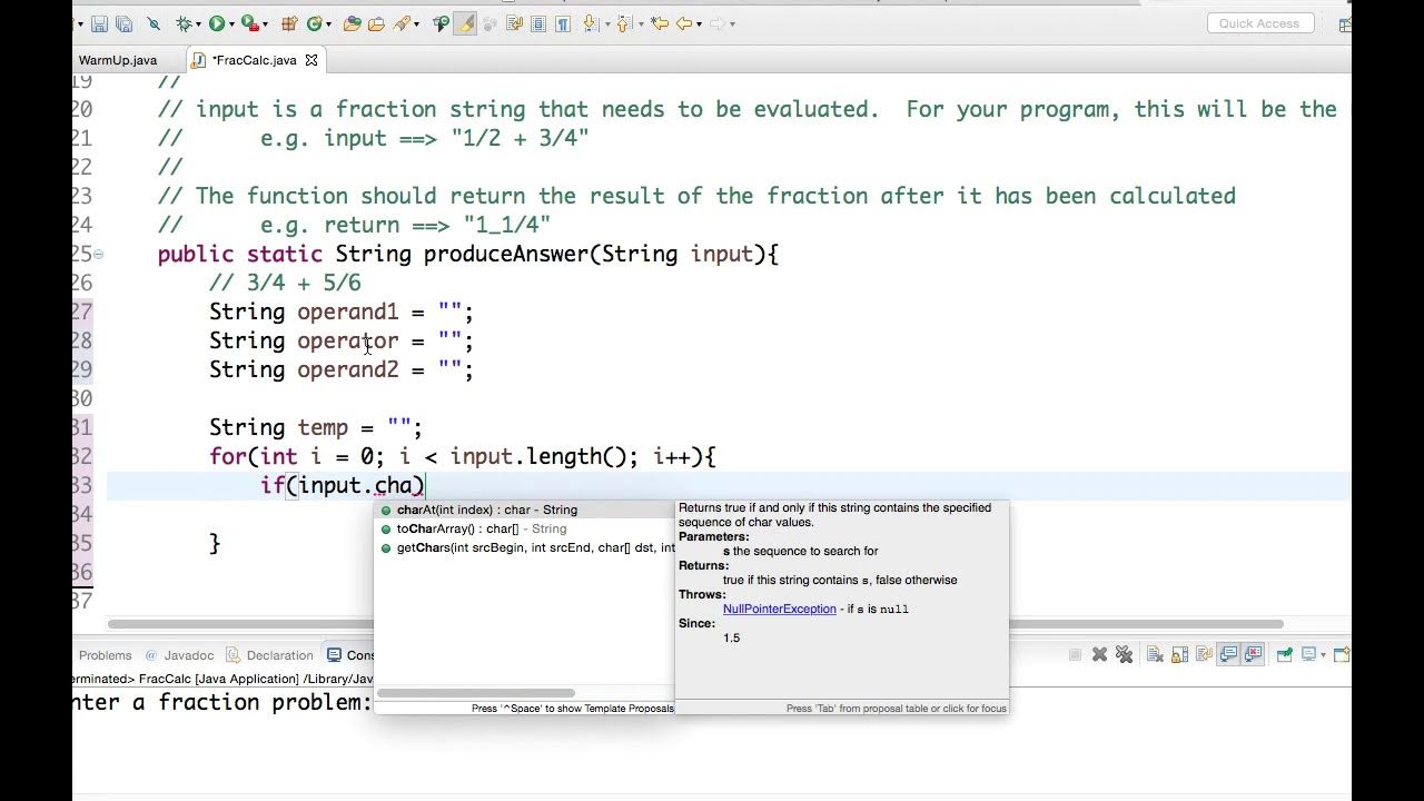 Java Frac Calc Part 1 (Manual Parsing) - YouTube