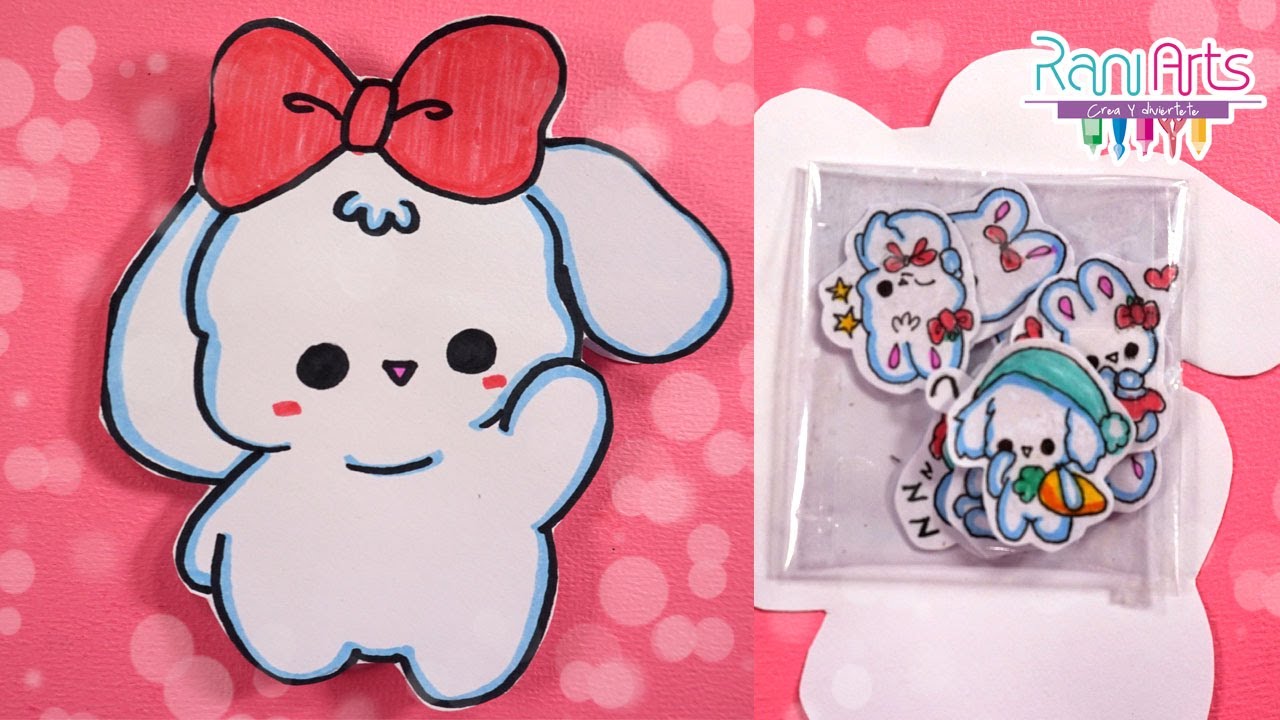STICKERS CONEJO KAWAII - DIY - BUNNY STICKERS - YouTube
